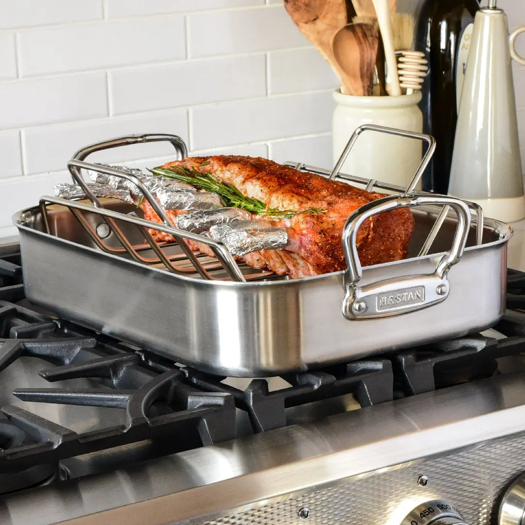 Provisions: 16.5-inch Classic Clad Roaster with Rack – The Cook's Nook