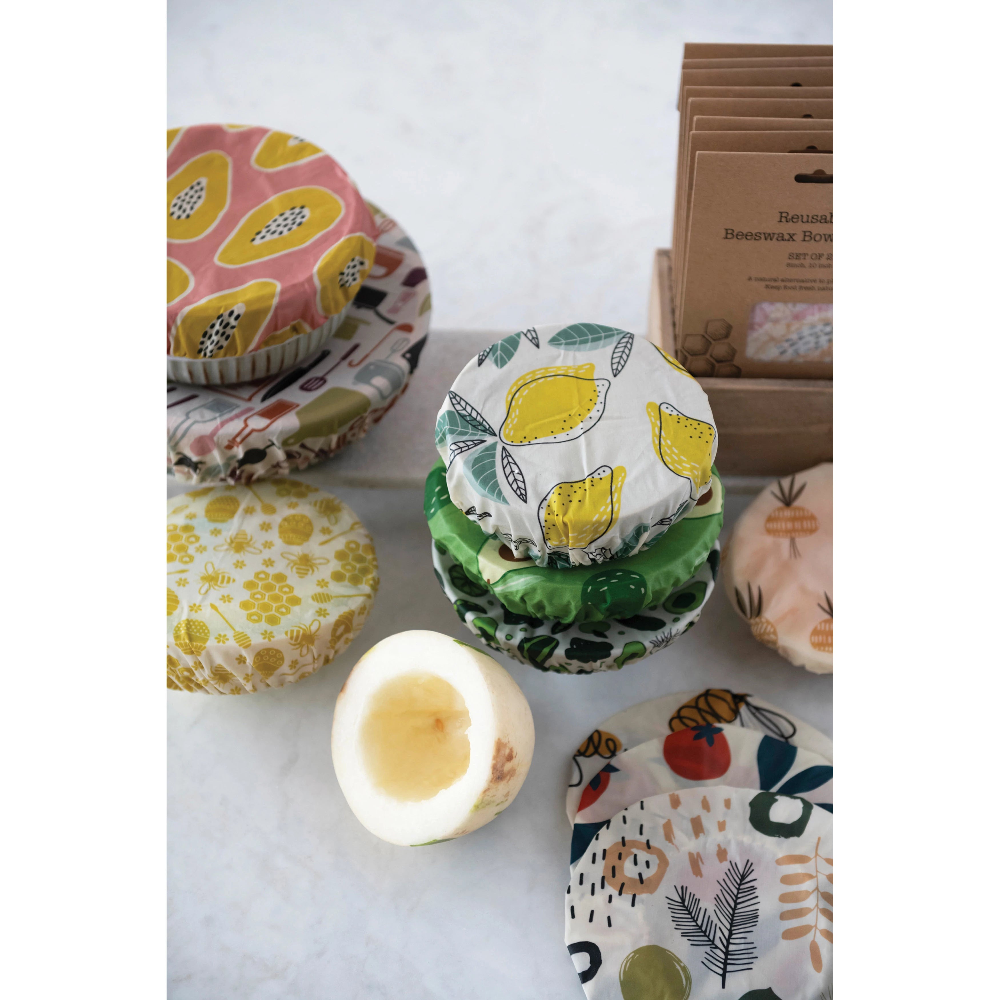 Reusable Fabric Beeswax Food Covers with Prints, Set of 2 – The Cook's Nook