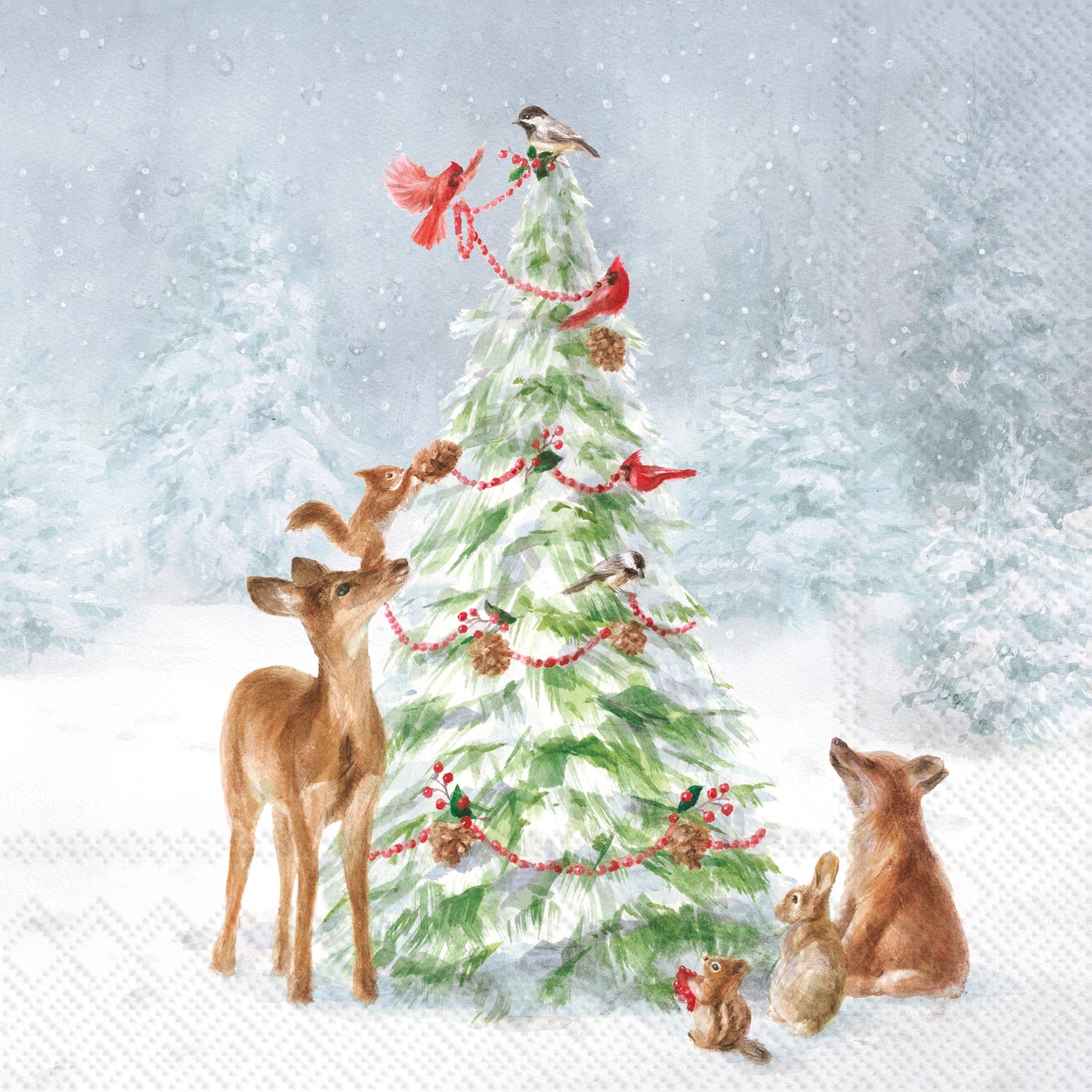 Friends in the Snow Lunch Napkin – The Cook's Nook